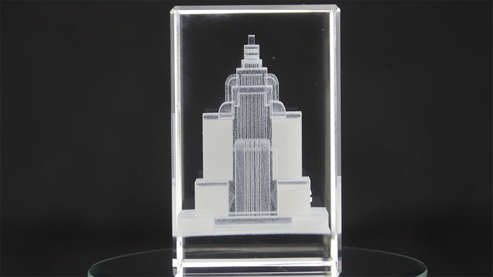 360 Building model 80x50x50mm - Laser Crystal Engraving